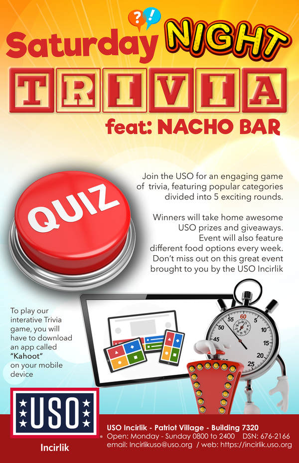 Saturday Trivia • USO Incirlik